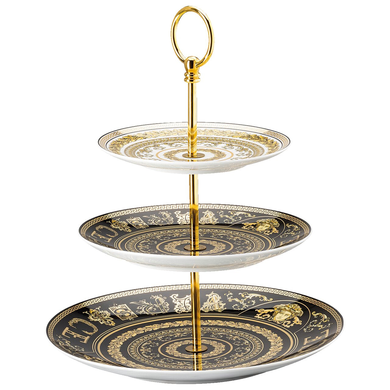 Versace Virtus Gala White Etagere – 3-Tier Cake Stand – Luxury Dining