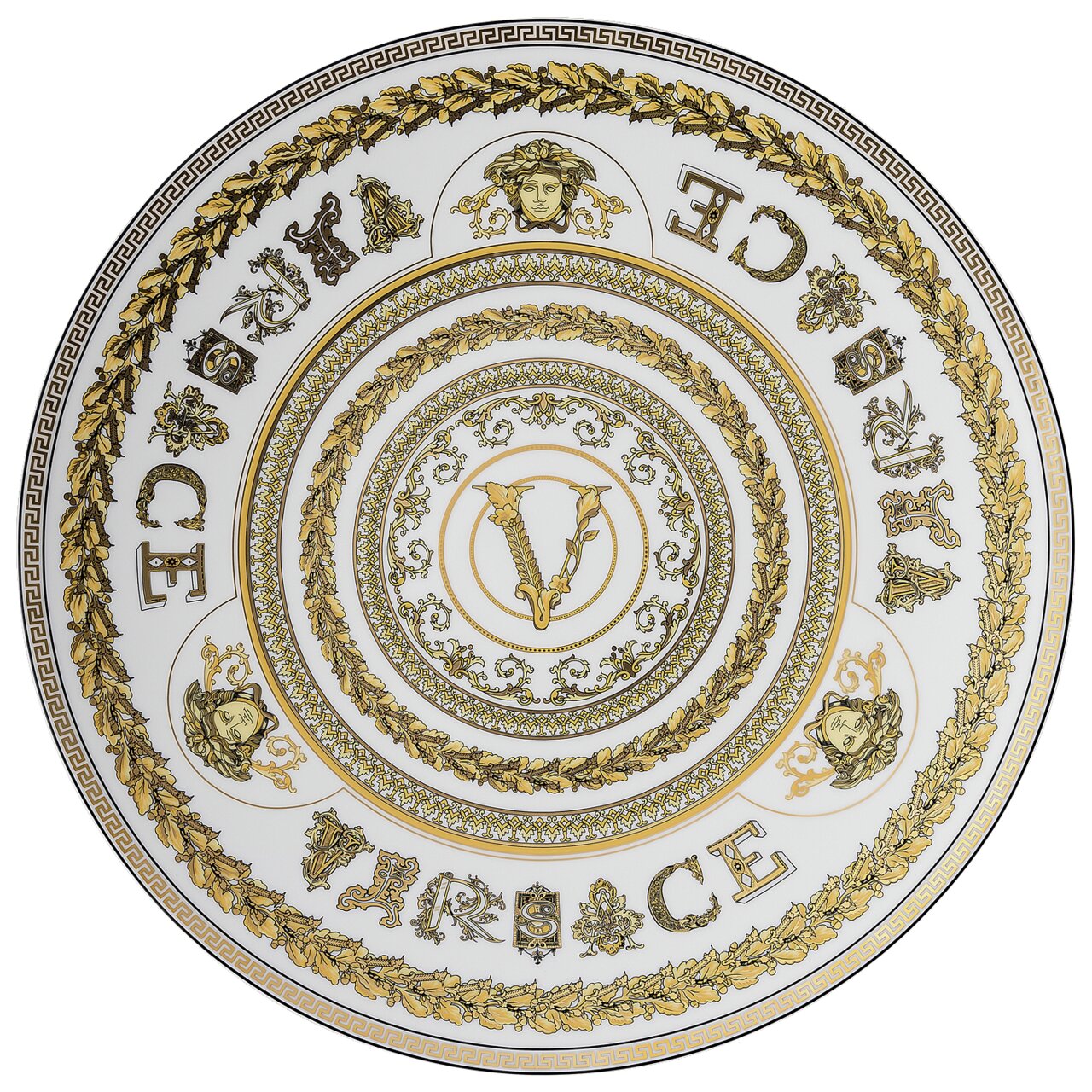 Versace Virtus Gala White Service Plate – 33 cm – Luxury Dining